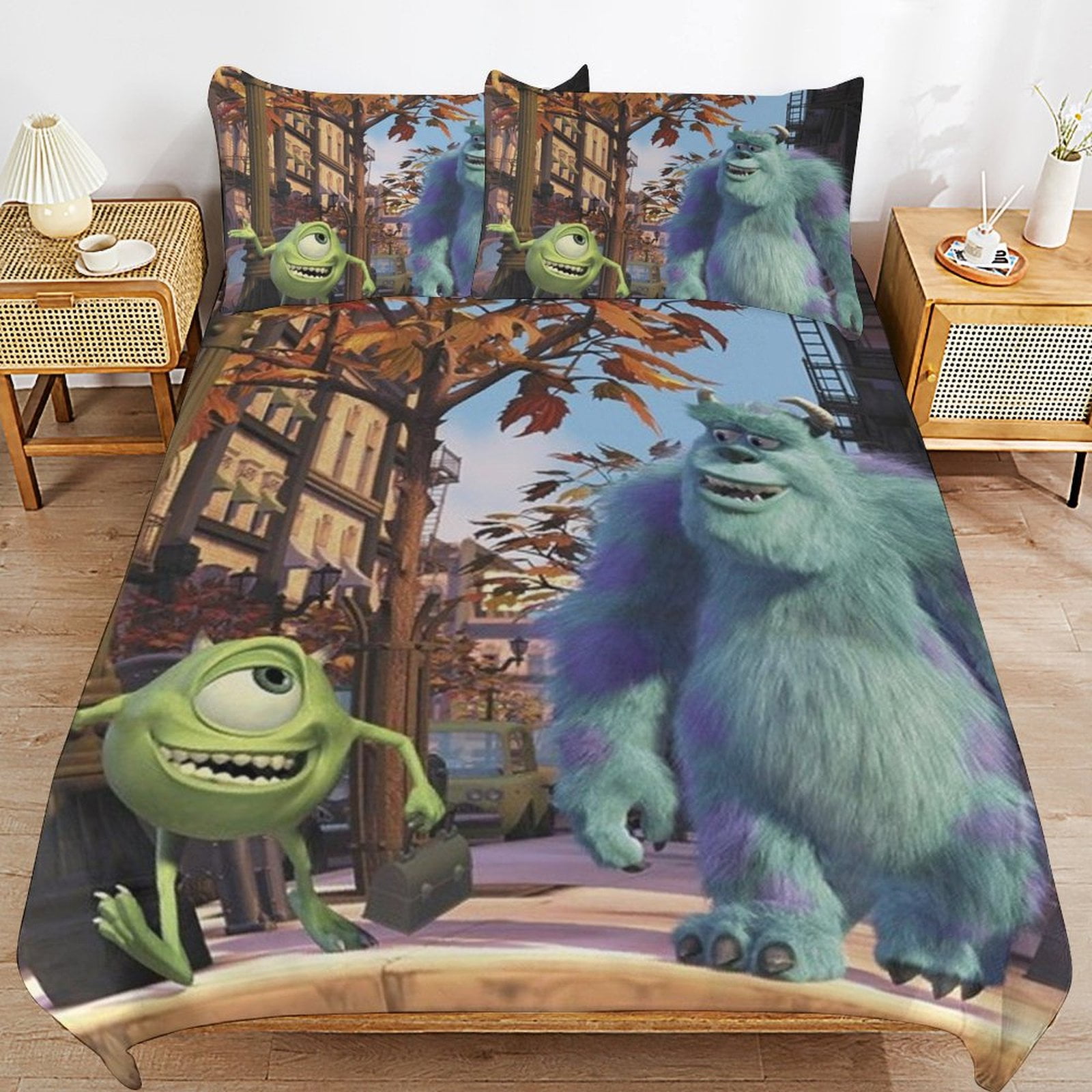 Animated Monsters University 3 Pieces Bedding Set Decoration Double ...