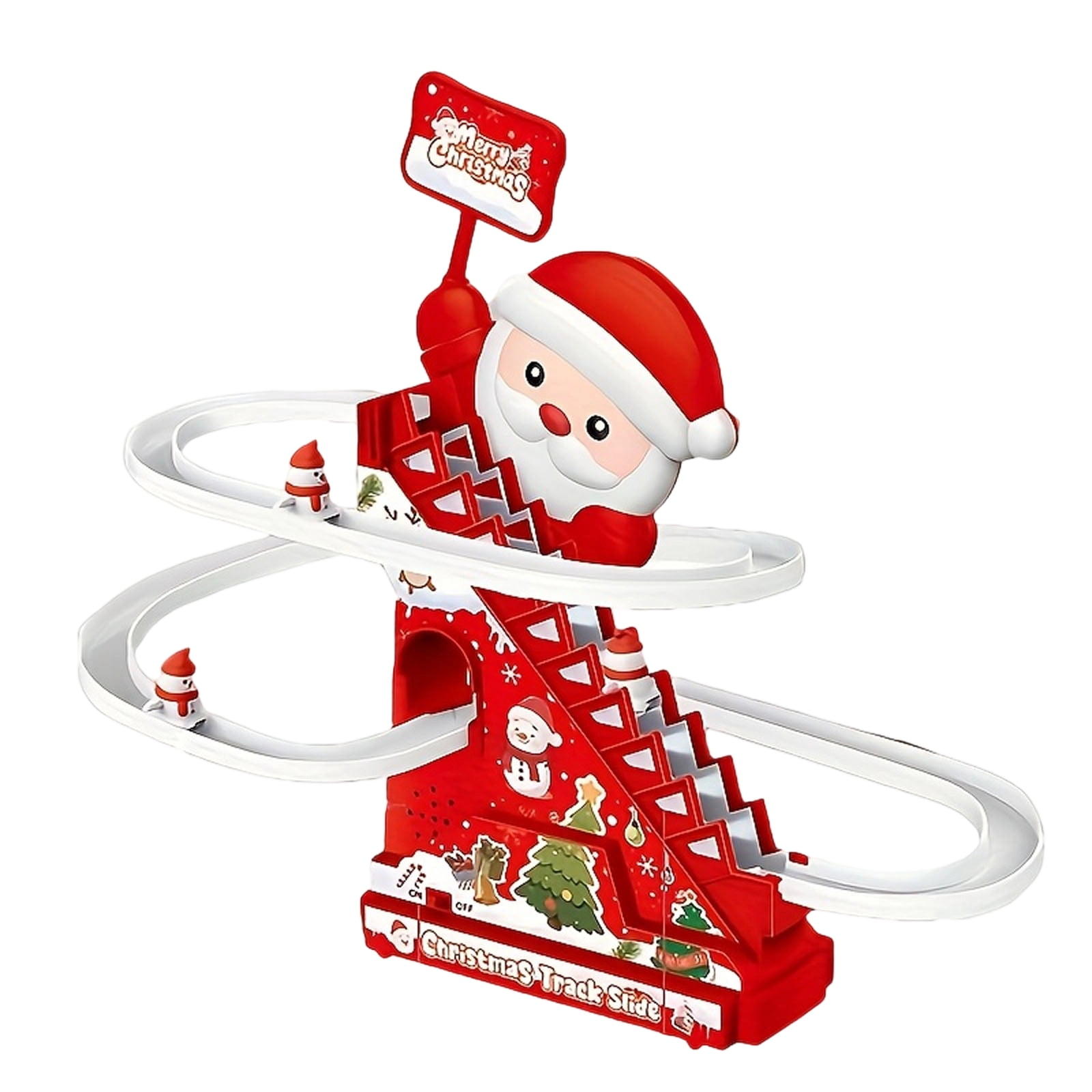 Animated Musical Gingerbread Ski Slope, Electric Santa Climbing Slide ...