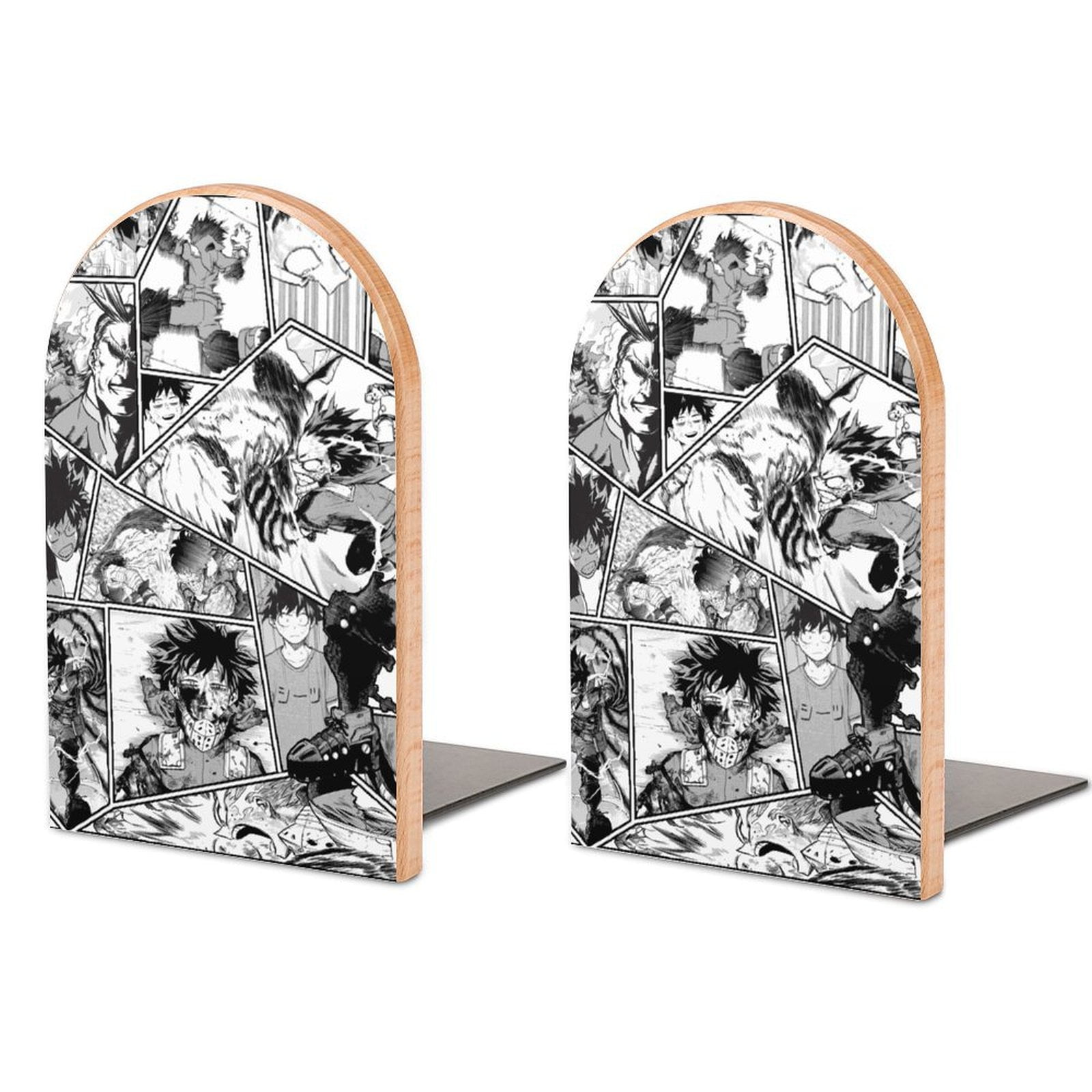 Animated My Hero Academia Bookends Wood Book Divider Decor Shelves Non ...