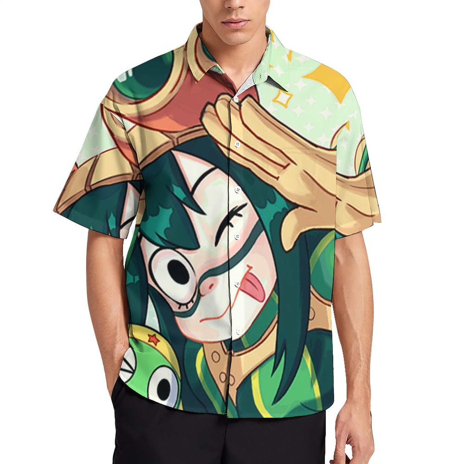 Animated My Hero Academia Men's Button-Down Shirts Daily Casual Beach ...