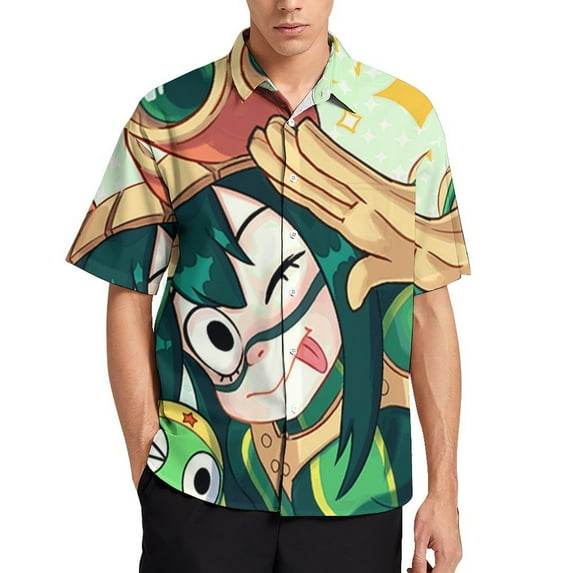 Animated My Hero Academia Men's Button-Down Shirts Daily Casual Beach ...