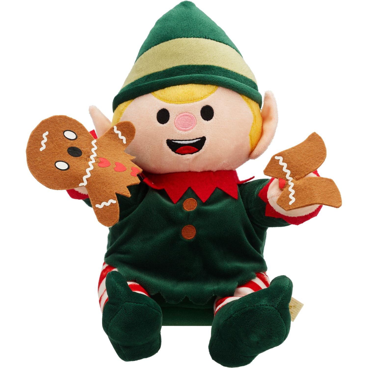 Animated Naughty Musical Elf Plush with Gingerbread Sings Pop Song ...