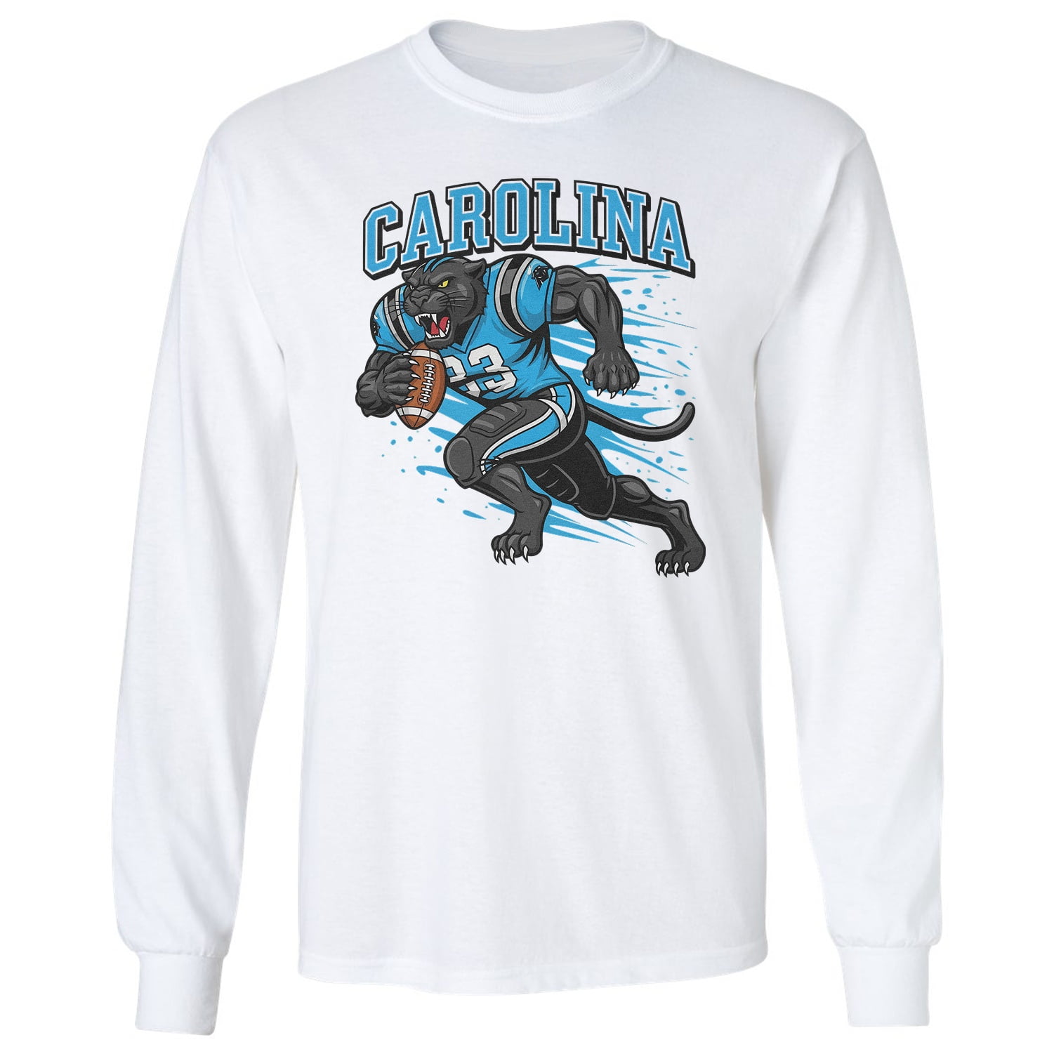 Animated Panther Inspired Carolina - Sports Fans Long Sleeve T-Shirt ...