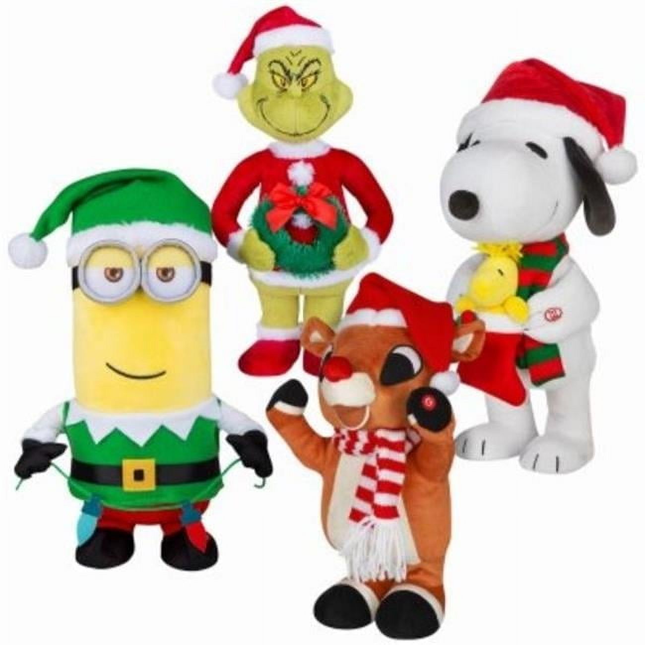 Animated Plush Christmas Characters Figure - Grinch, Snoopy, Rudolph ...