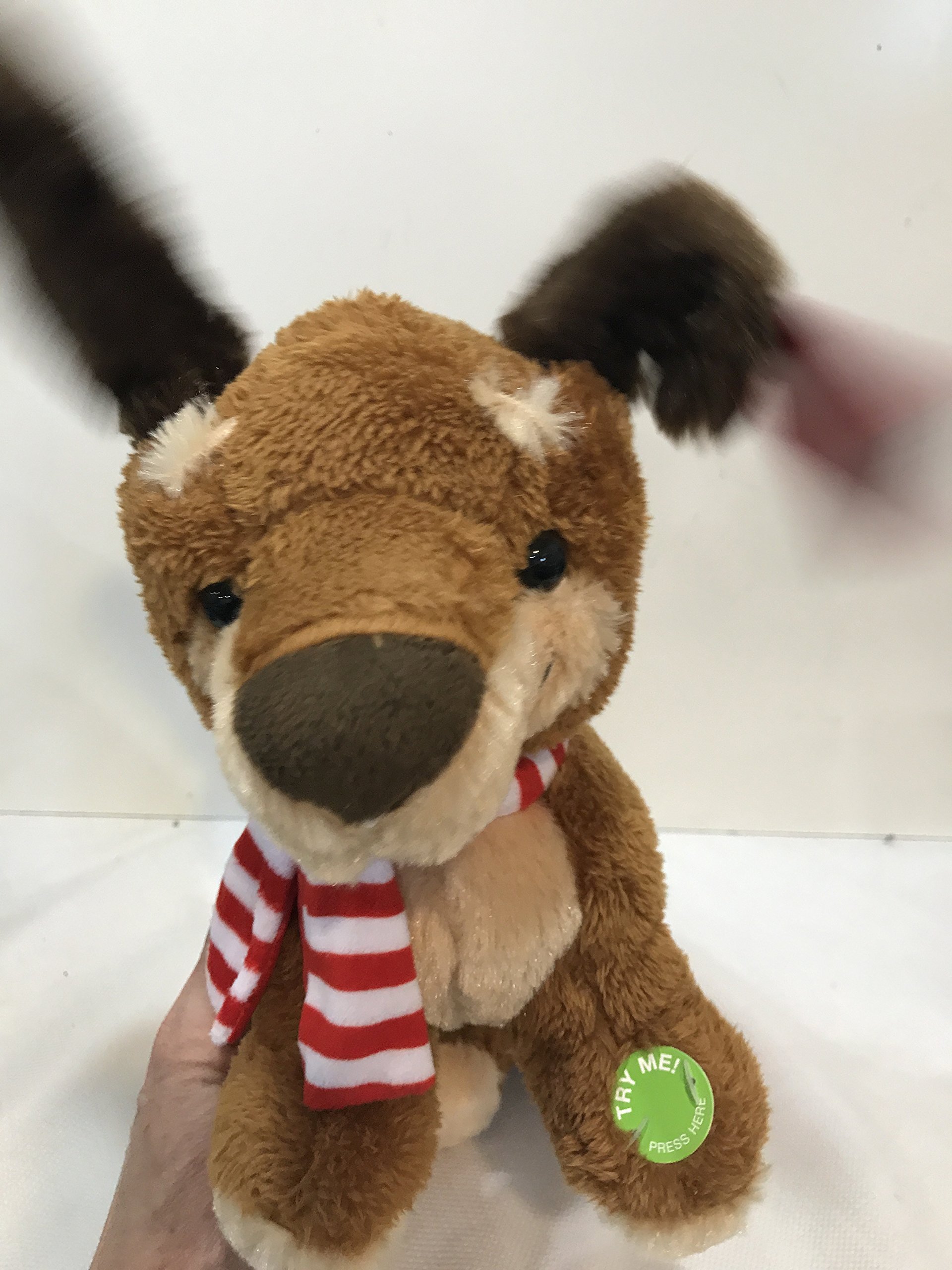 Animated Plush Flapping Ear & Light Up Puppy Plays Jingle Bells Deck ...