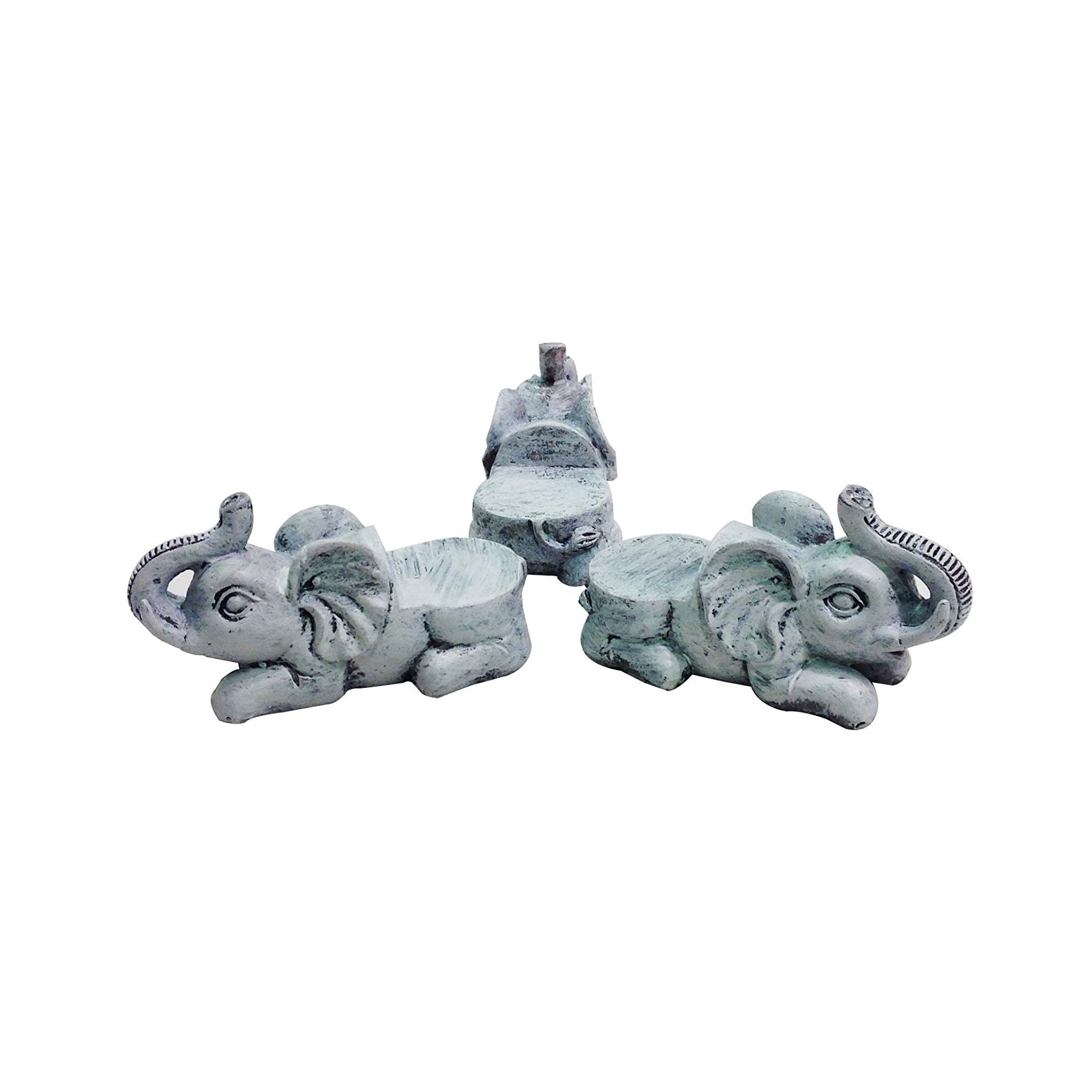 U.S.Sourcing Inc Set of 3 Poly Resin Elephant Shaped Pot Feet or ...