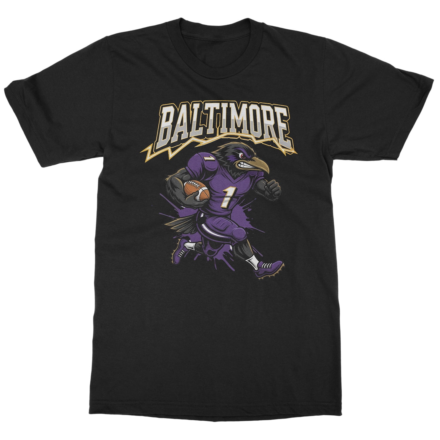 Animated Raven Inspired Baltimore - Sports Fans Unisex T-Shirt (Black ...