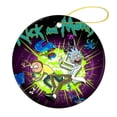 Animated Rick And Morty Round Christmas Tree Hanging Decor Ceramic Xmas ...