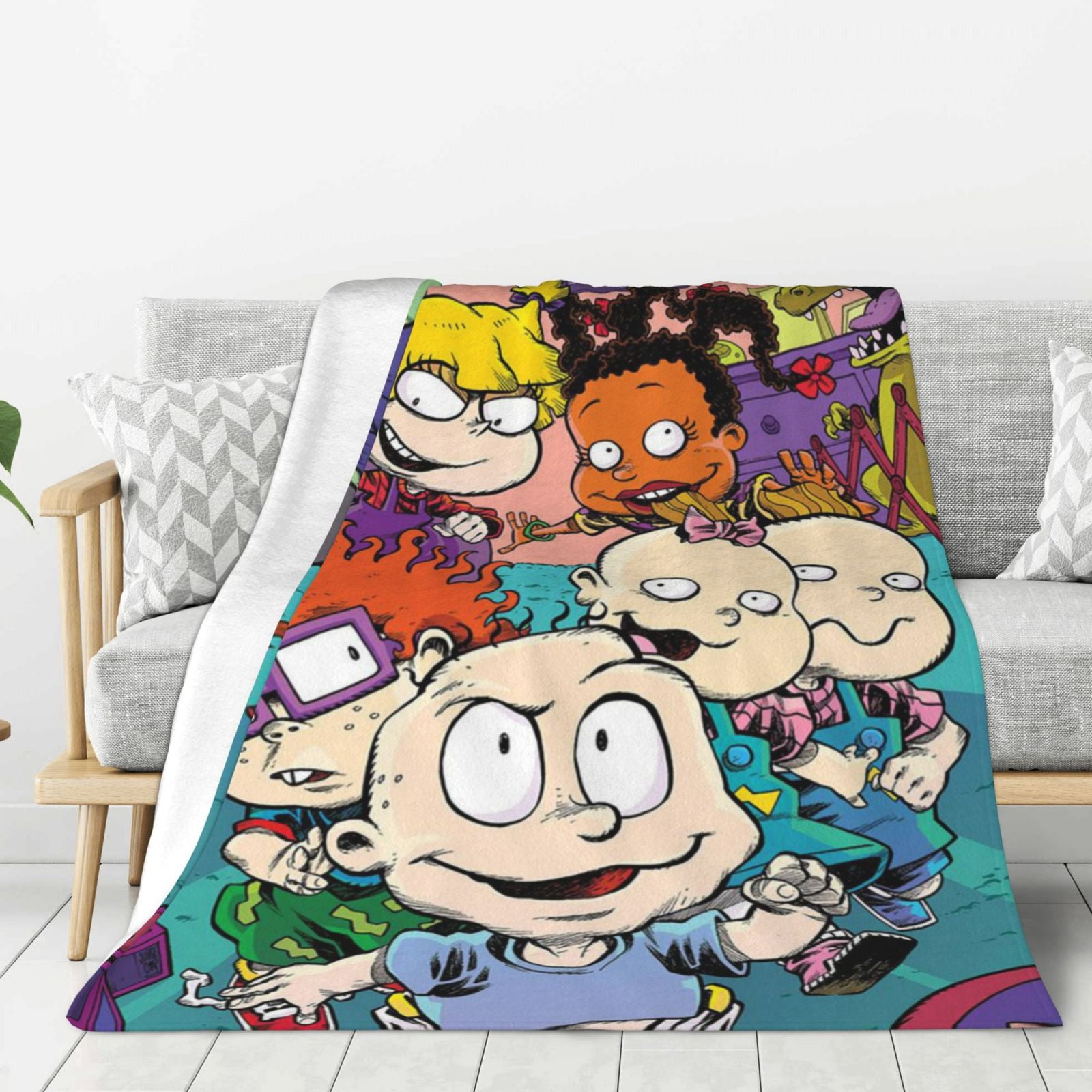 Animated Rugrats Blanket Cozy Soft Fleece Flannel Bed Blanket All ...