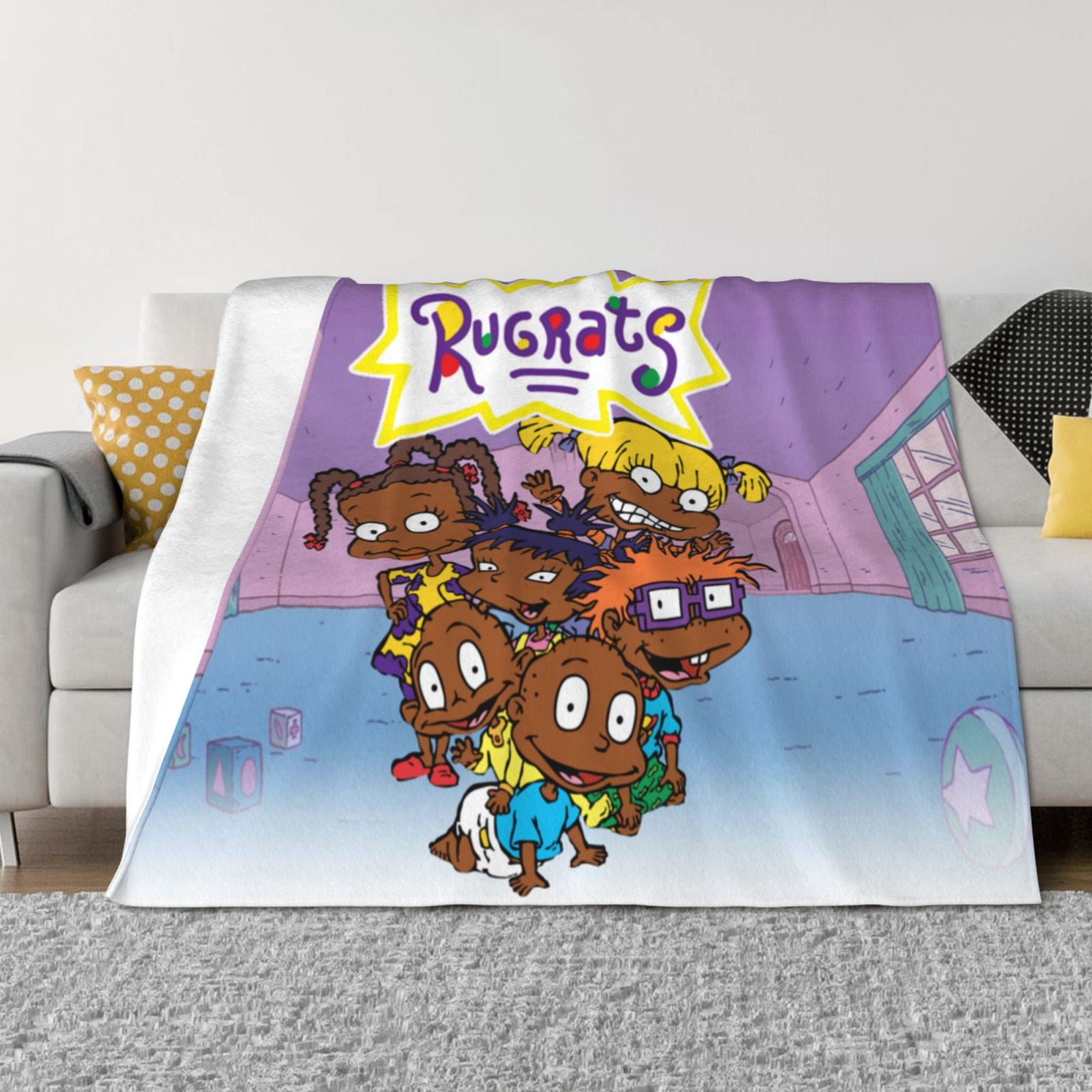 Animated Rugrats Blanket Cozy Soft Fleece Flannel Bed Blanket All ...