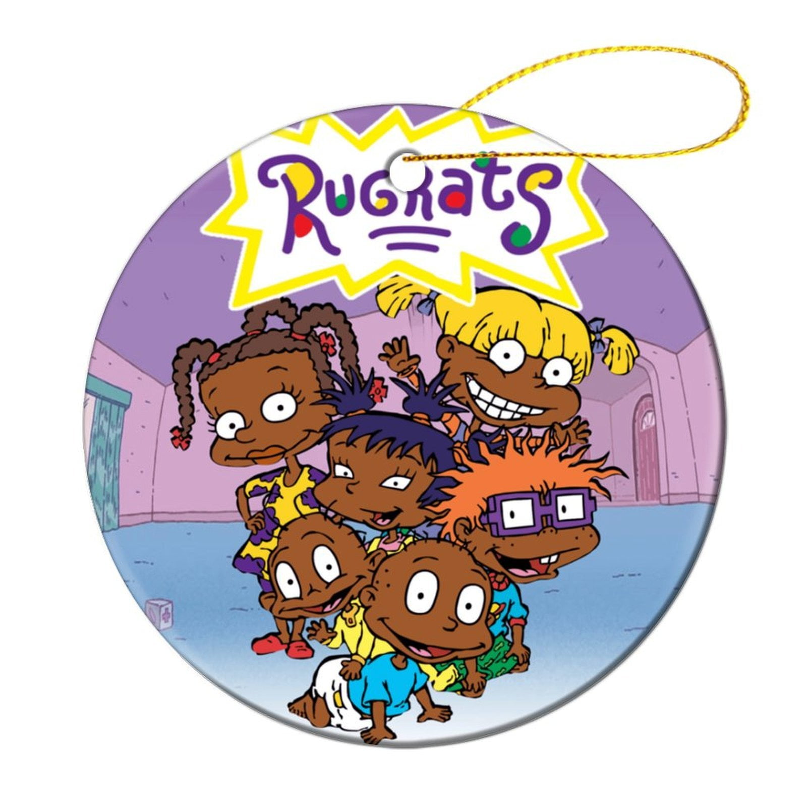 Animated Rugrats Round Christmas Tree Hanging Decor Ceramic Xmas ...