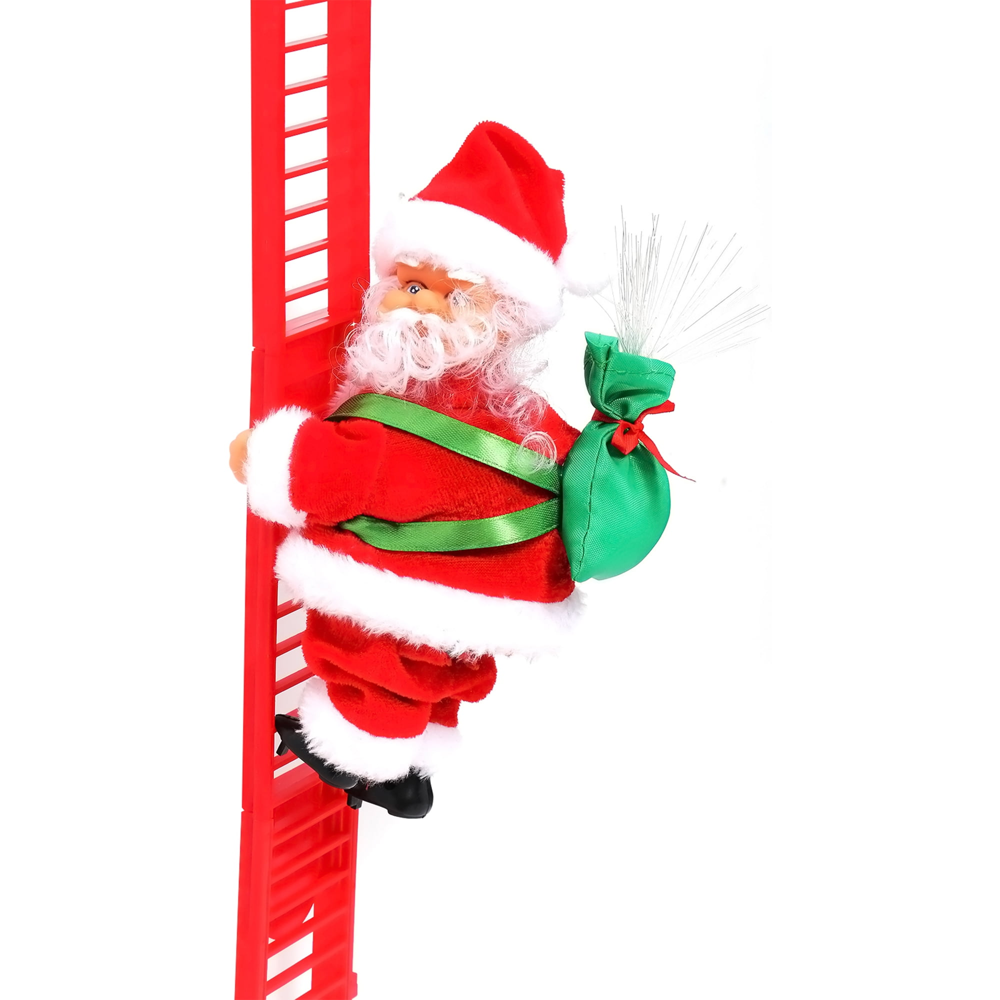 Animated Santa Claus Climbing Ladder Up Tree Christmas Decoration ...