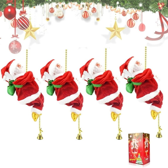 Animated Santa Rope Ornament - Musical Christmas Decor 4PCS - Walmart.com