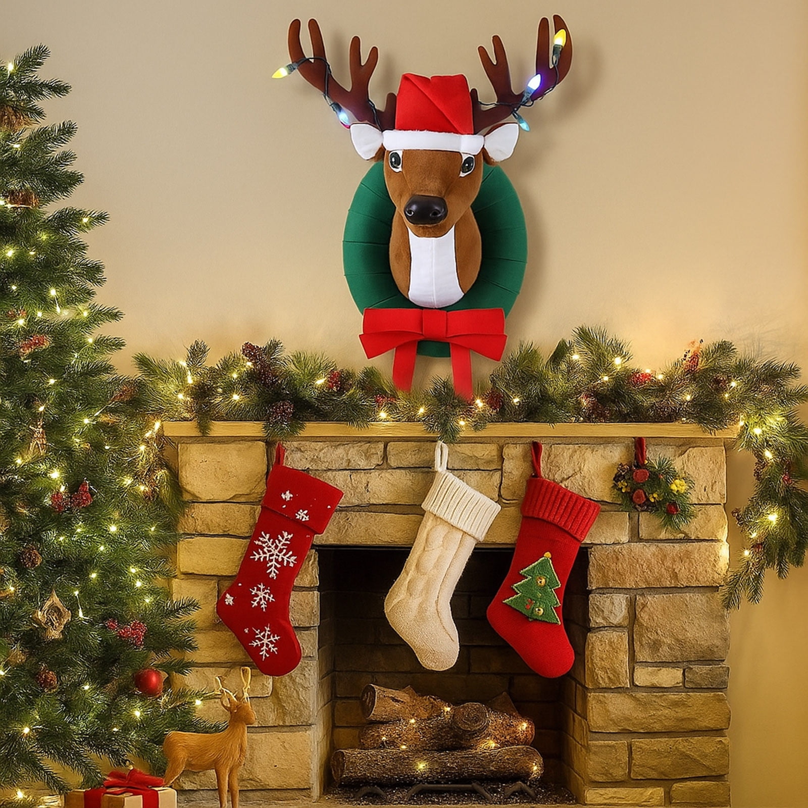 Animated Singing Reindeer Christmas Decoration, Moving And Singing ...