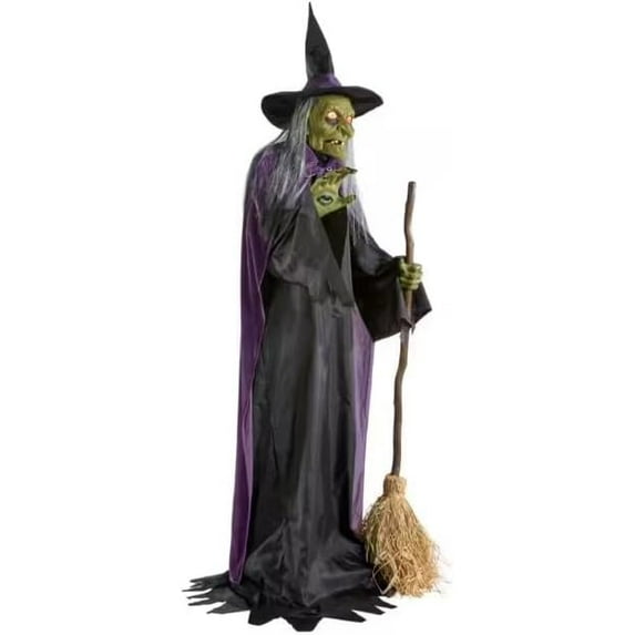 Animated Spellcasting Witch 7 ft. Gruesome Grounds - Walmart.com