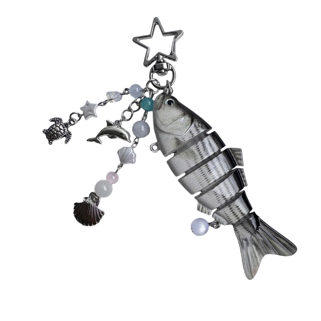 Animated Swimming Fish Keychain Realistic Appearance Swinging Tail ...
