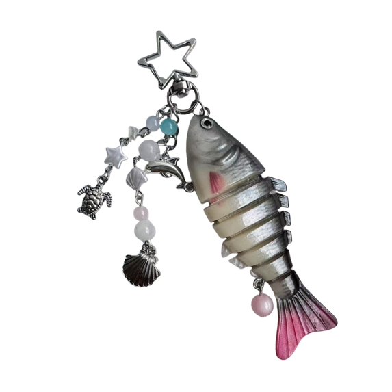 Animated Swimming Fish Keychain Realistic Appearance Swinging Tail ...