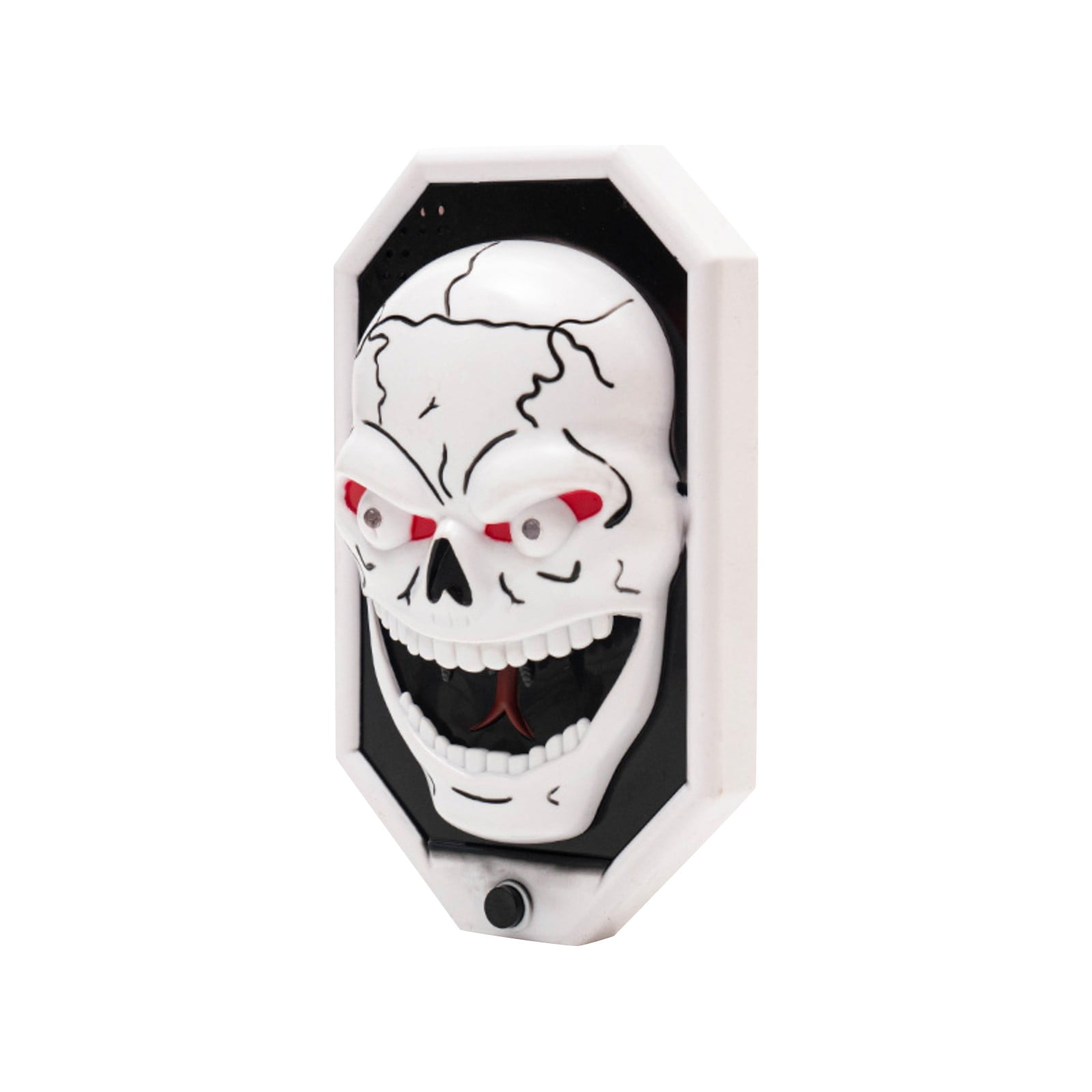 Animated Talking Skull Doorbell with Light and Sound Effects, Halloween ...
