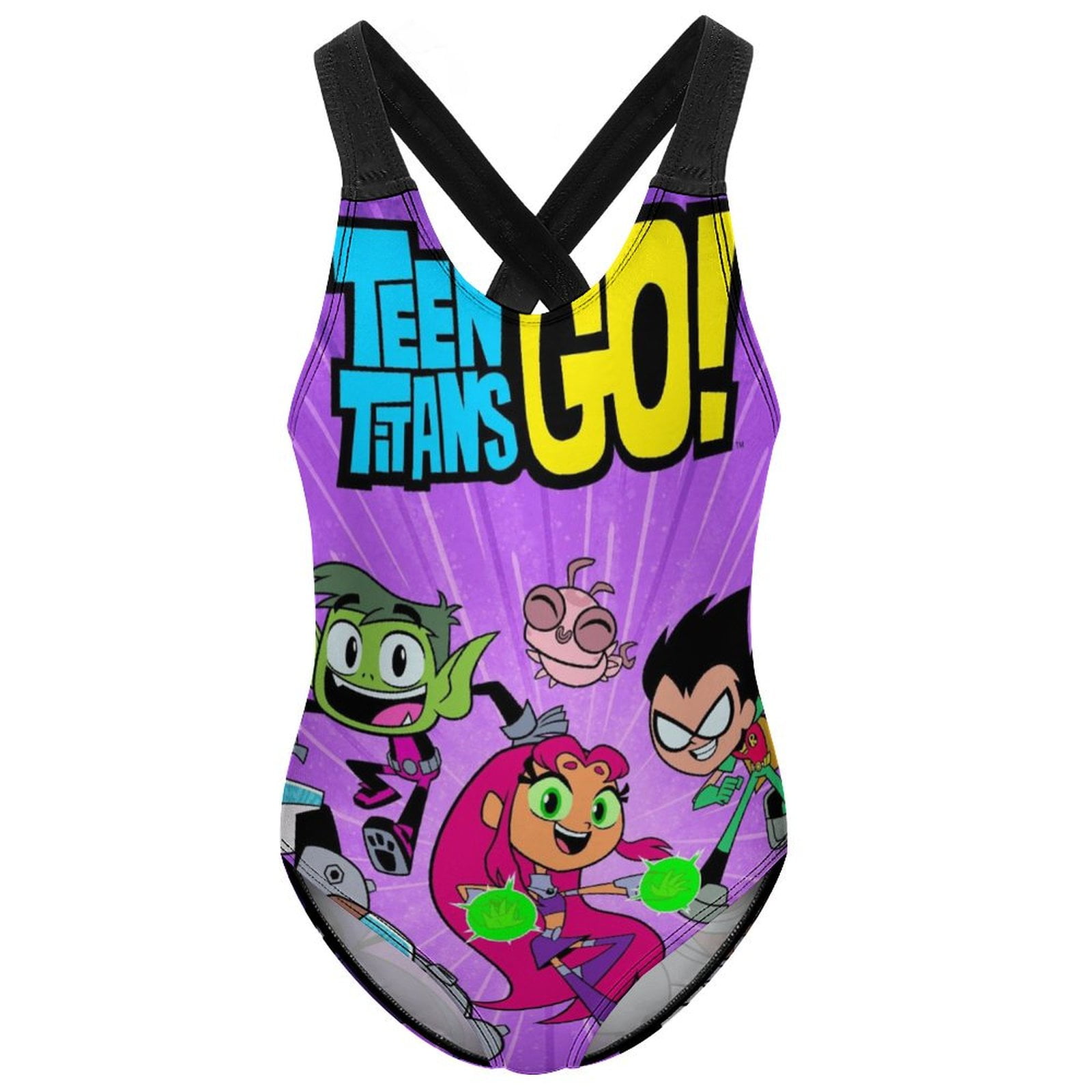 Animated Teen Titans Go! Children's One-piece Swimsuit Summer Girl's Swimming Pool Beach ...