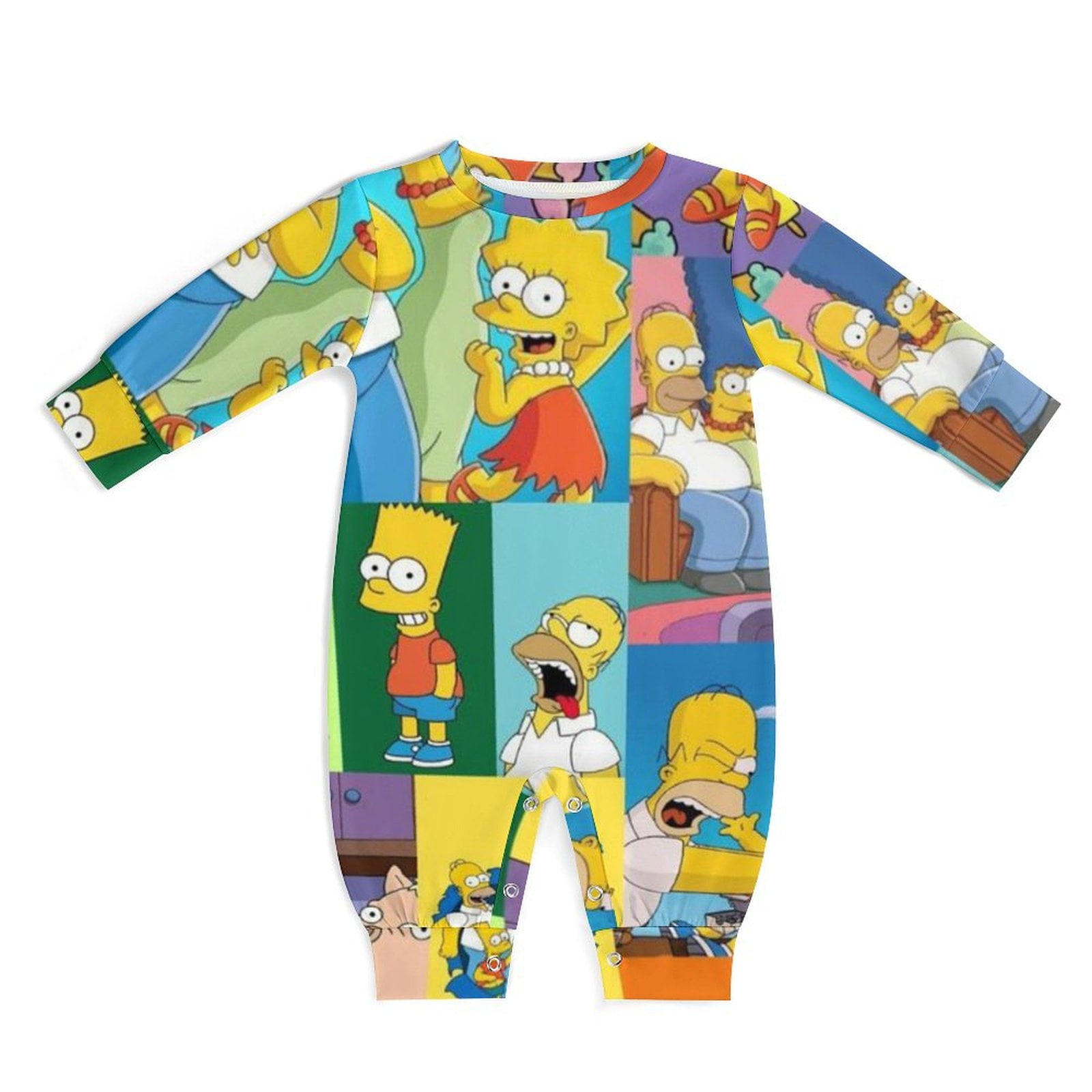 Animated The Simpsons Baby Rompers One-Piece Kid's Long Sleeve Jumpsuit ...
