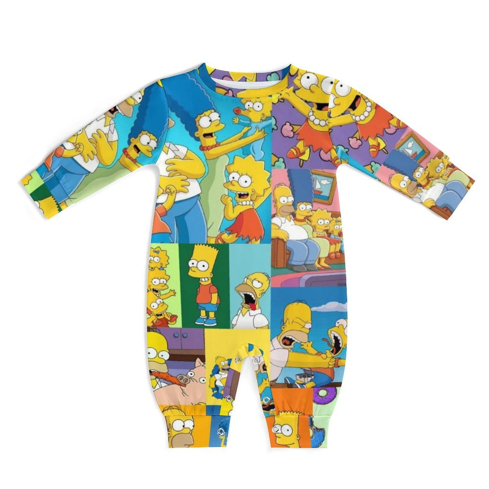 Animated The Simpsons Baby Rompers One-Piece Kid's Long Sleeve Jumpsuit ...