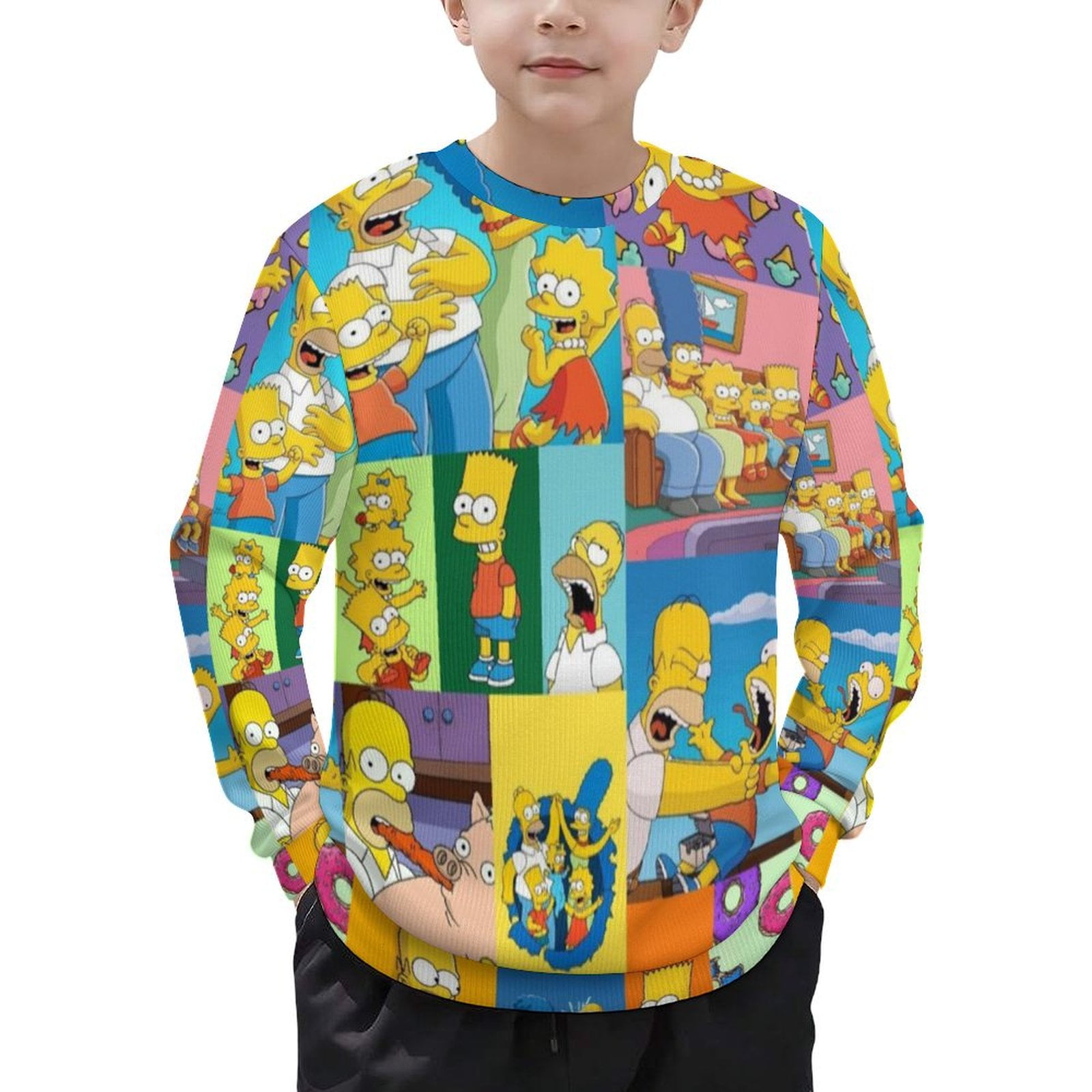 Animated The Simpsons Children's Thick Pullover Sweater Fashion 3D ...
