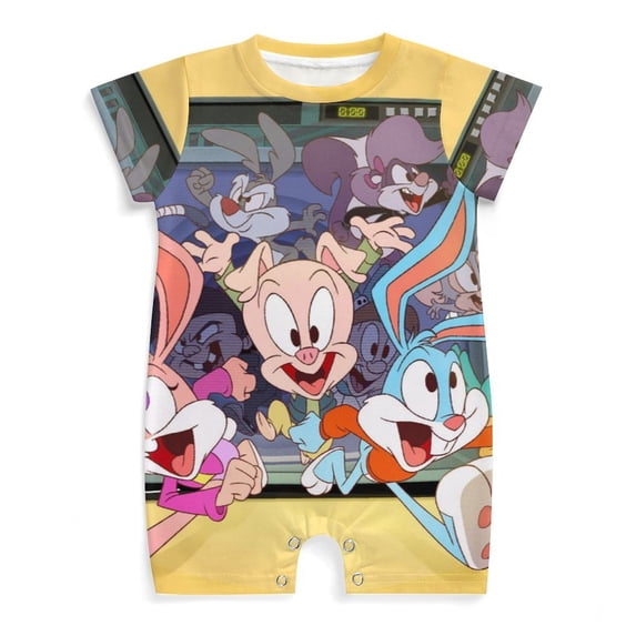 Animated Tiny Toons Looniversity Baby One-Piece Rompers Summer Short ...