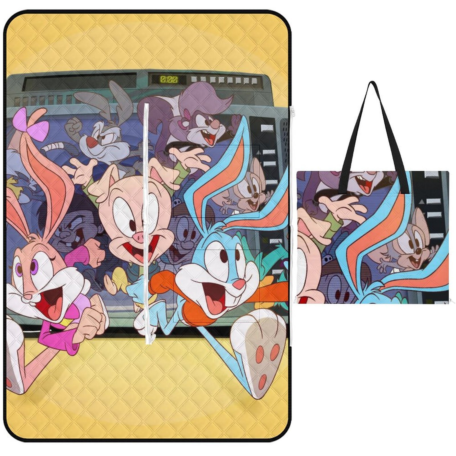 Animated Tiny Toons Looniversity Picnic Mat Foldable Portable Tote Bag ...