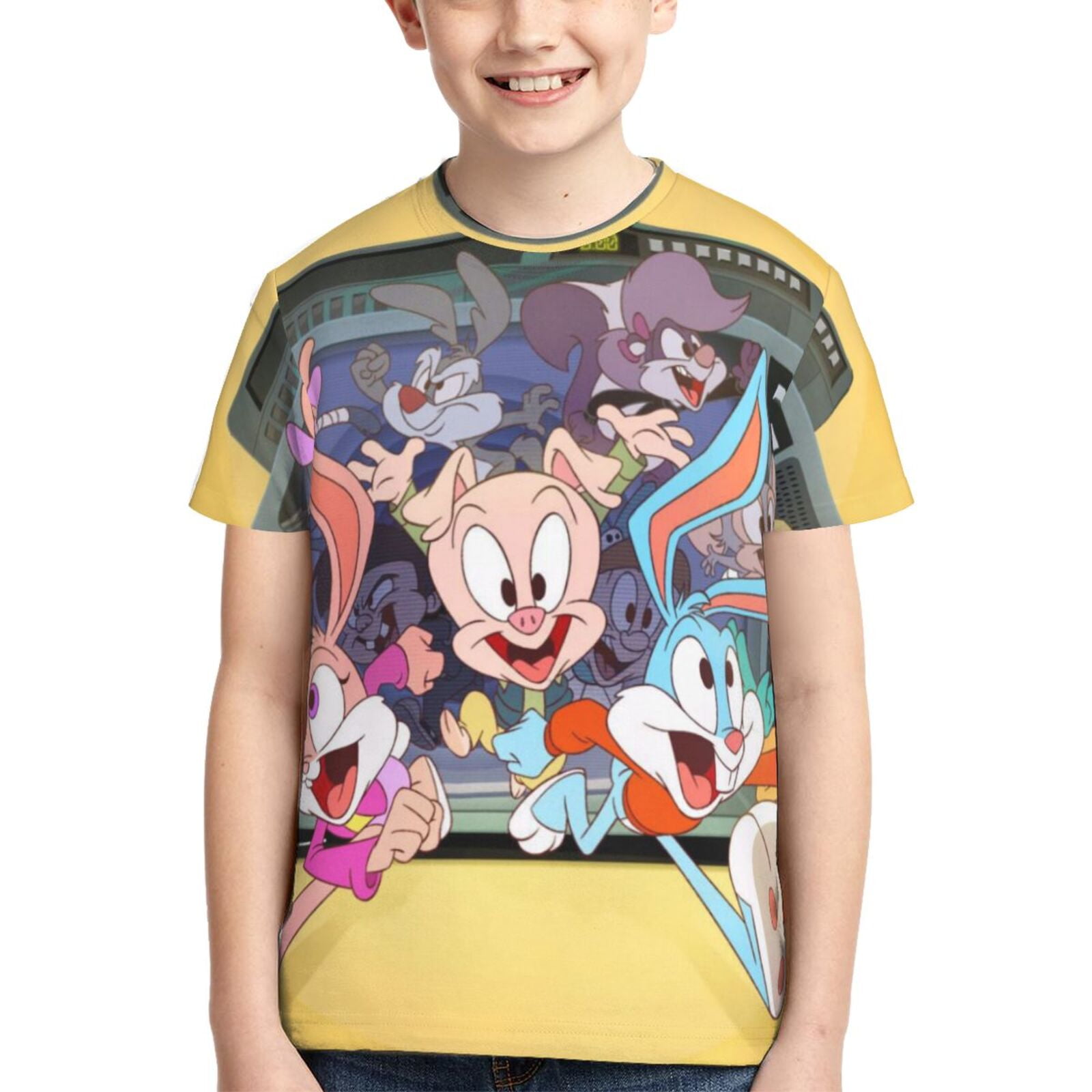 Animated Tiny Toons Looniversity Teen T-Shirt Crewneck Short Sleeve ...