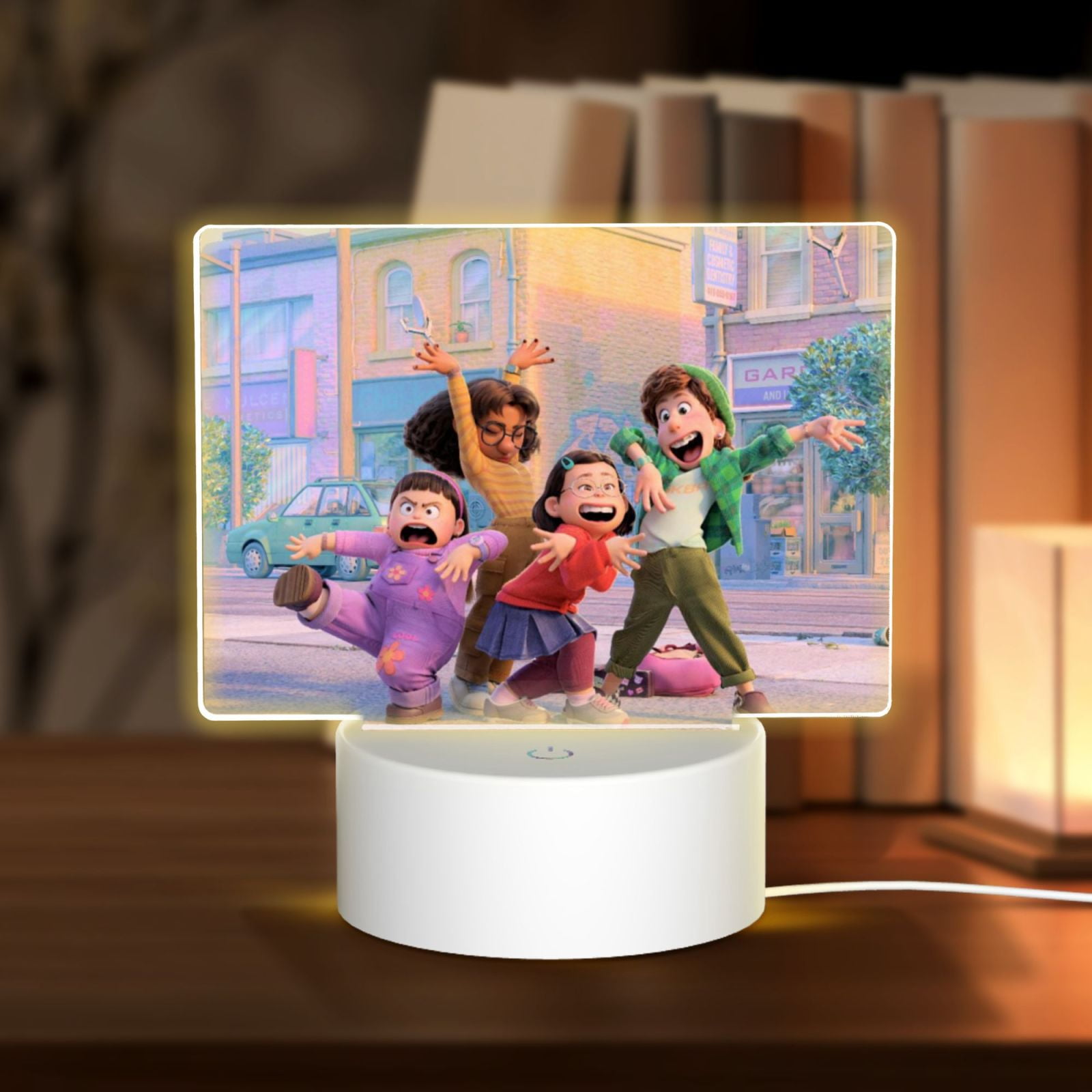 Animated Turning Red Acrylic Night Light Adjustable 3 Light Modes USB ...