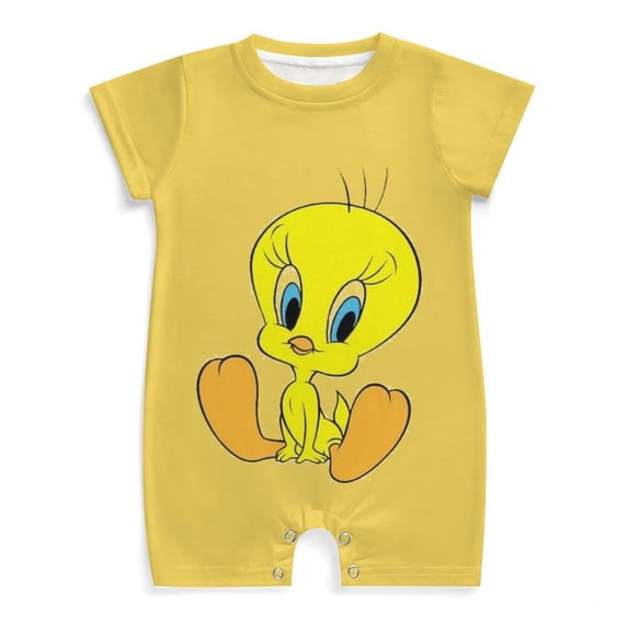 Animated Tweety Looney Tunes Baby One-Piece Rompers Summer Short Sleeve ...