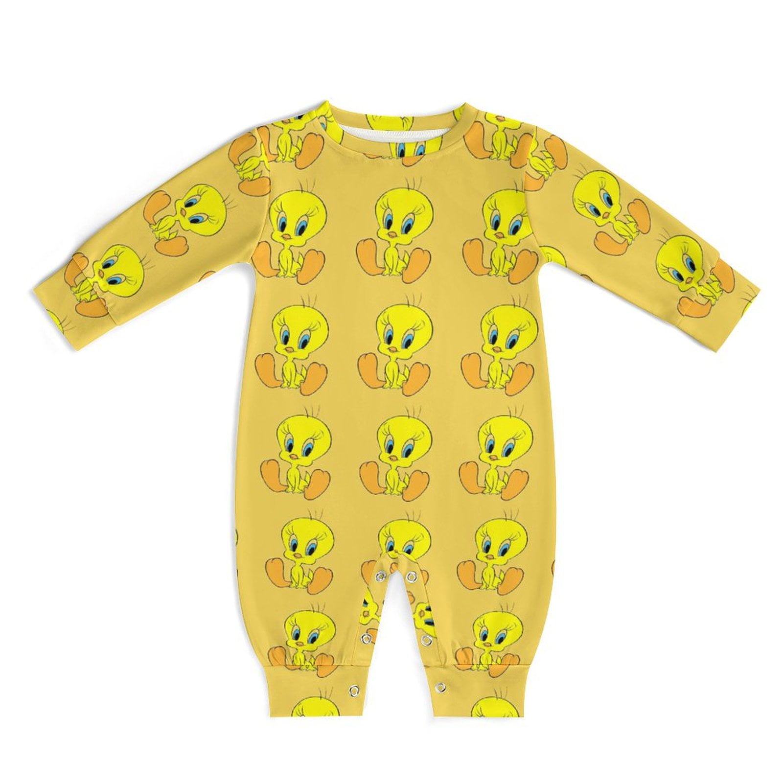 Animated Tweety Looney Tunes Baby Rompers One-Piece Long Sleeve ...