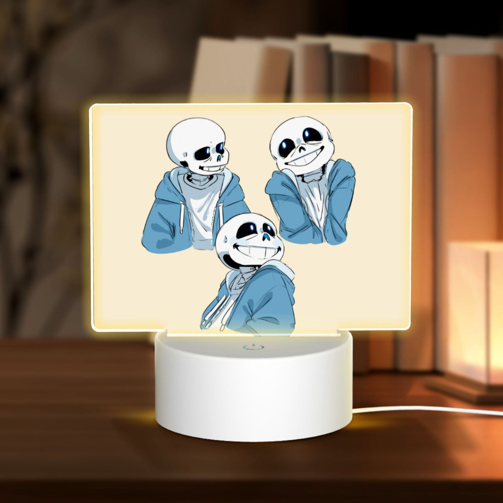 Animated Undertale Sans Rectangular Acrylic Night Light USB Cable Lamp ...