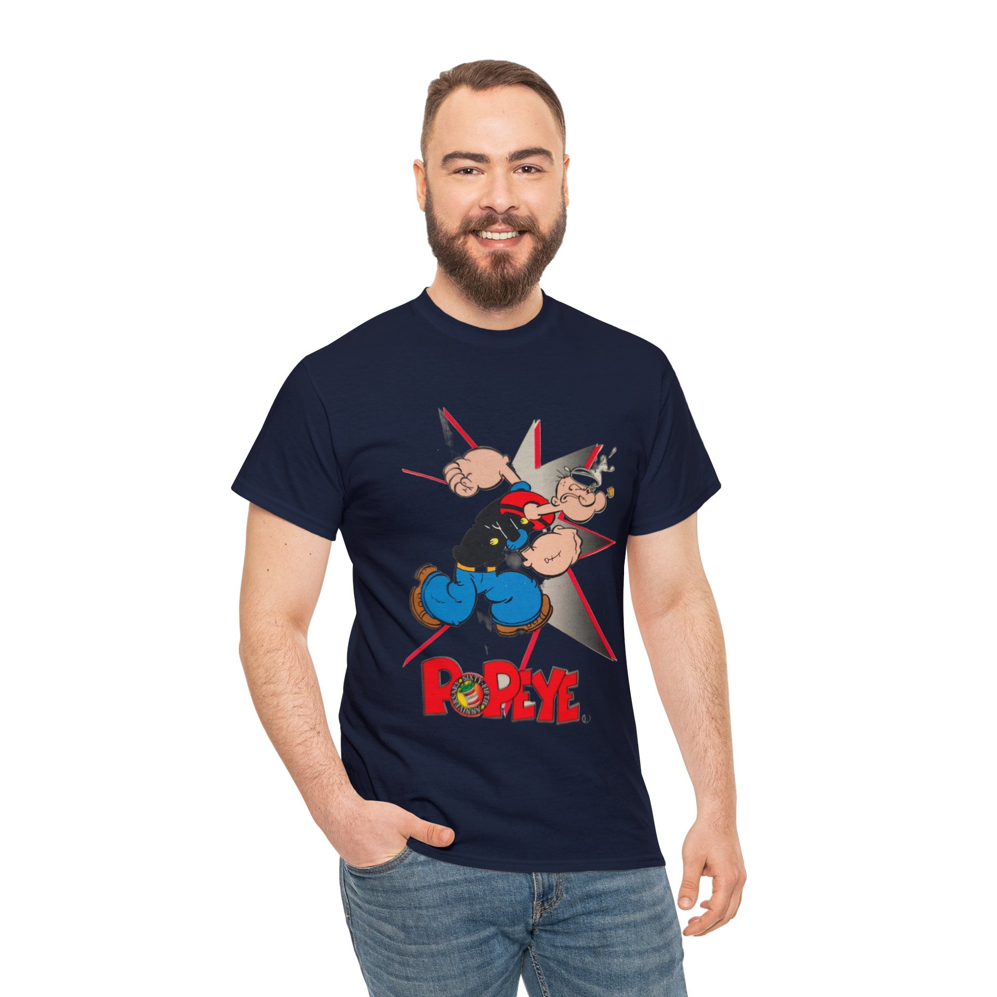 Animated Unisex Heavy Cotton Tee Popeye the Sailorman - Walmart.com