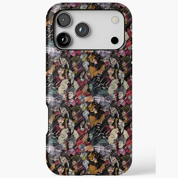 Animated Villains Sketched Themed Graphic Art iPhone 11 through 17 Pro ...