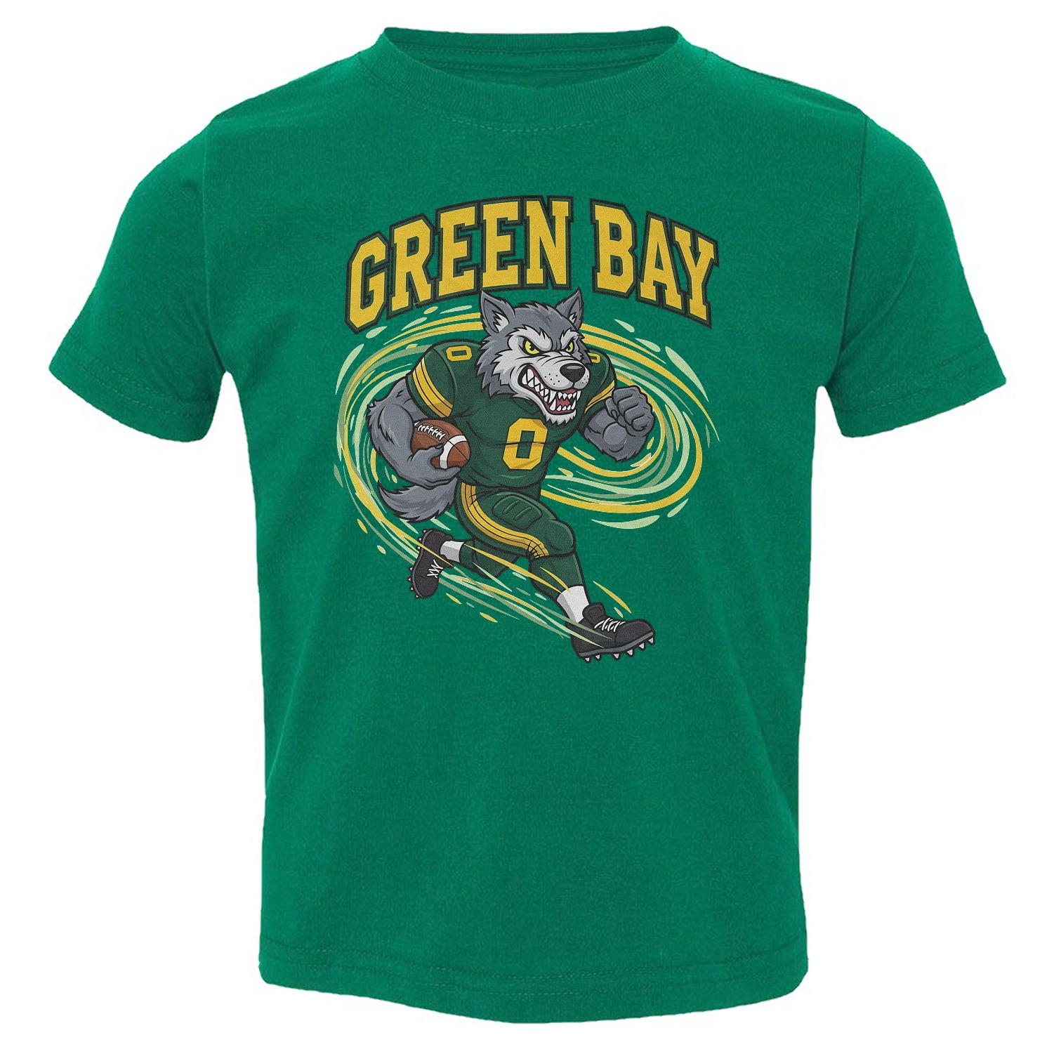 Animated Wolf Inspired Green Bay - Sports Fans Gift Toddler T-Shirt ...