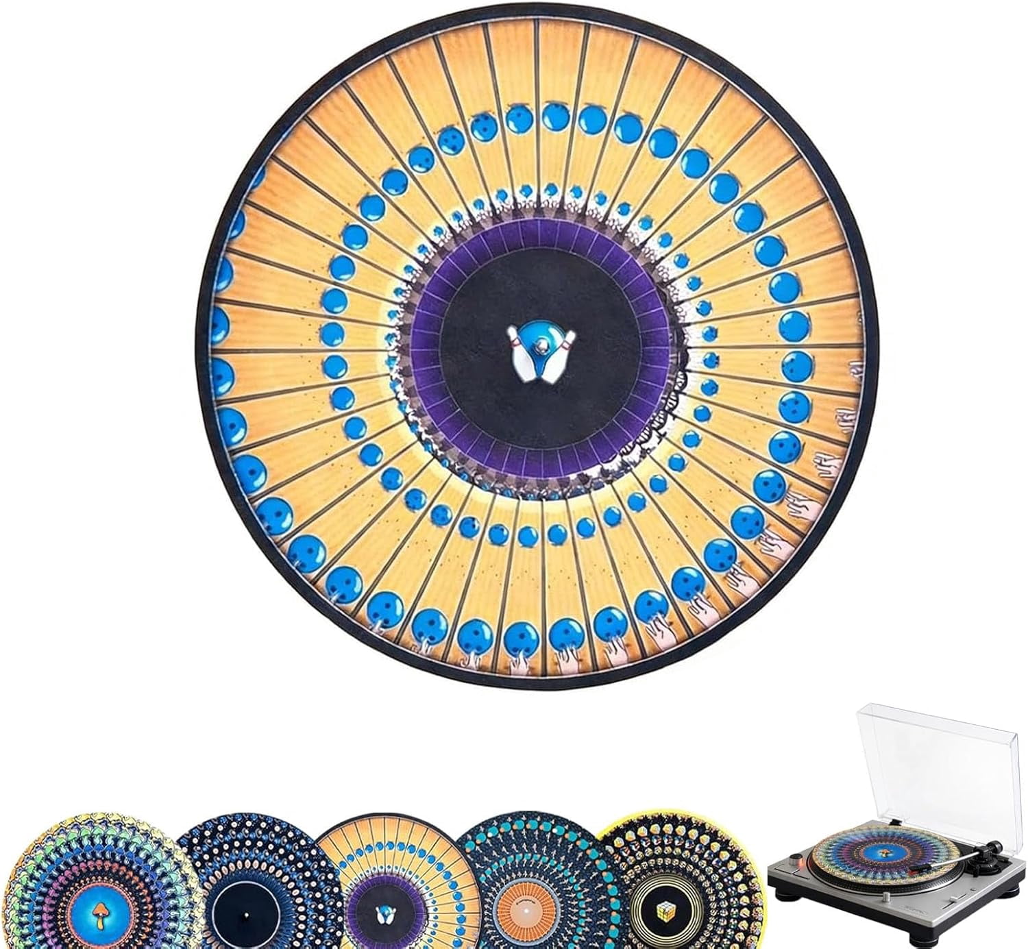 Animated Zoetrope Slipmat — 12″ Optical Illusion Turntable Mat ...