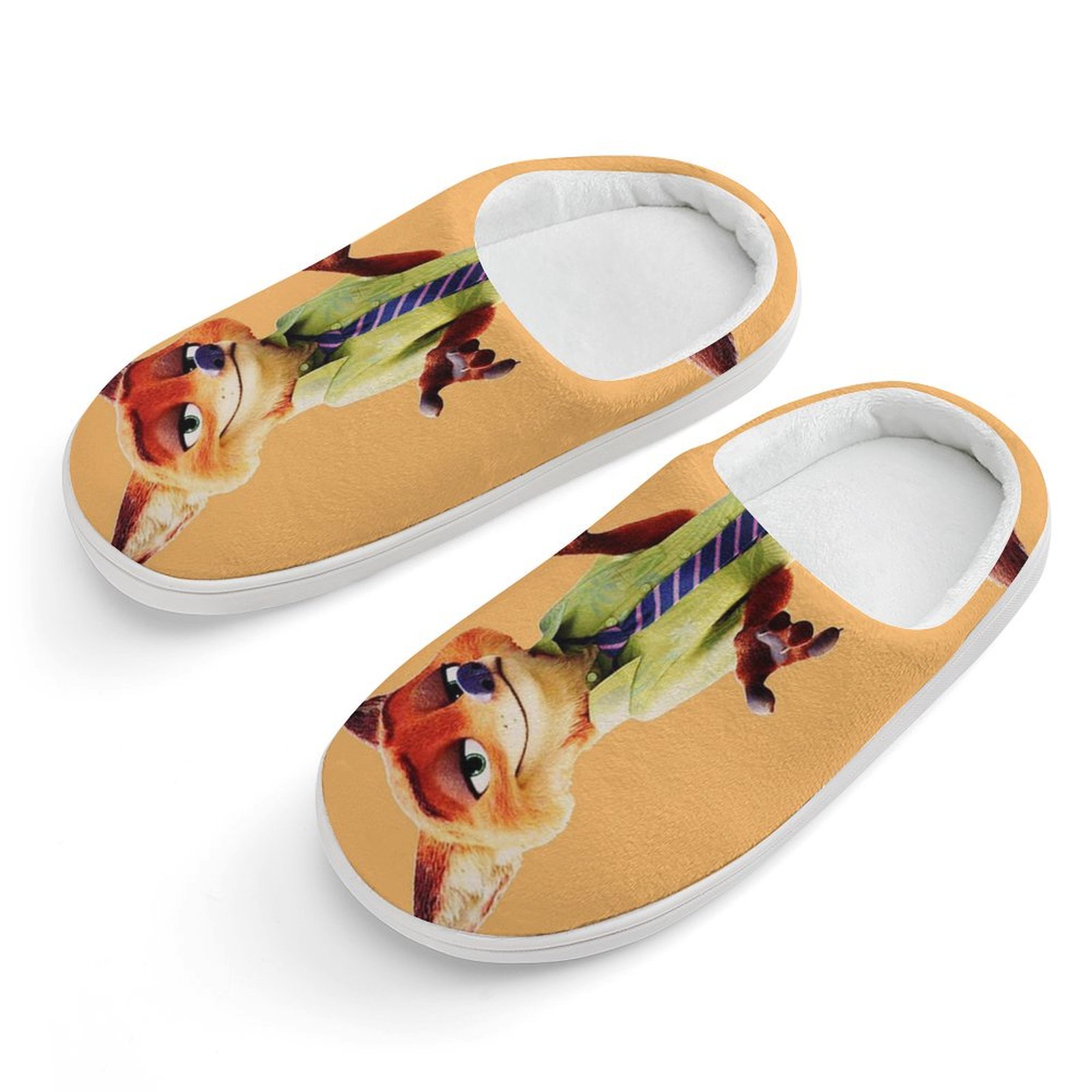 Animated Zootopia Kid's Cotton Slippers Winter Warm Soft Plush Slippers ...