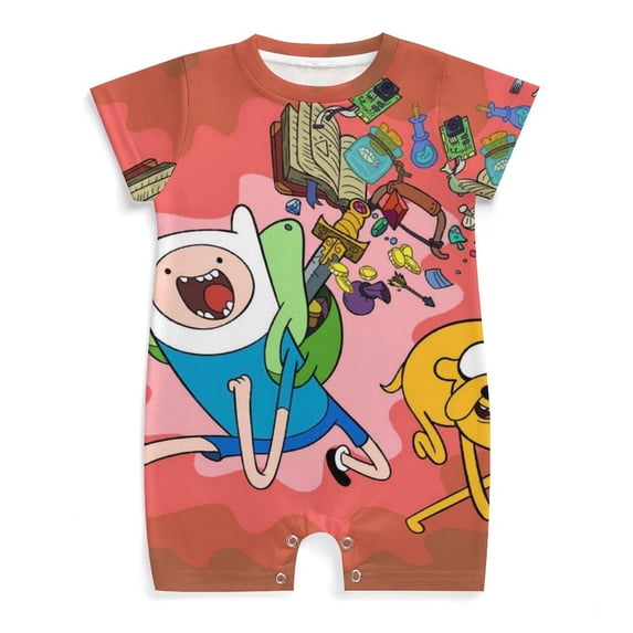 Animation Adventure Time Baby One-Piece Rompers Summer Short Sleeve ...