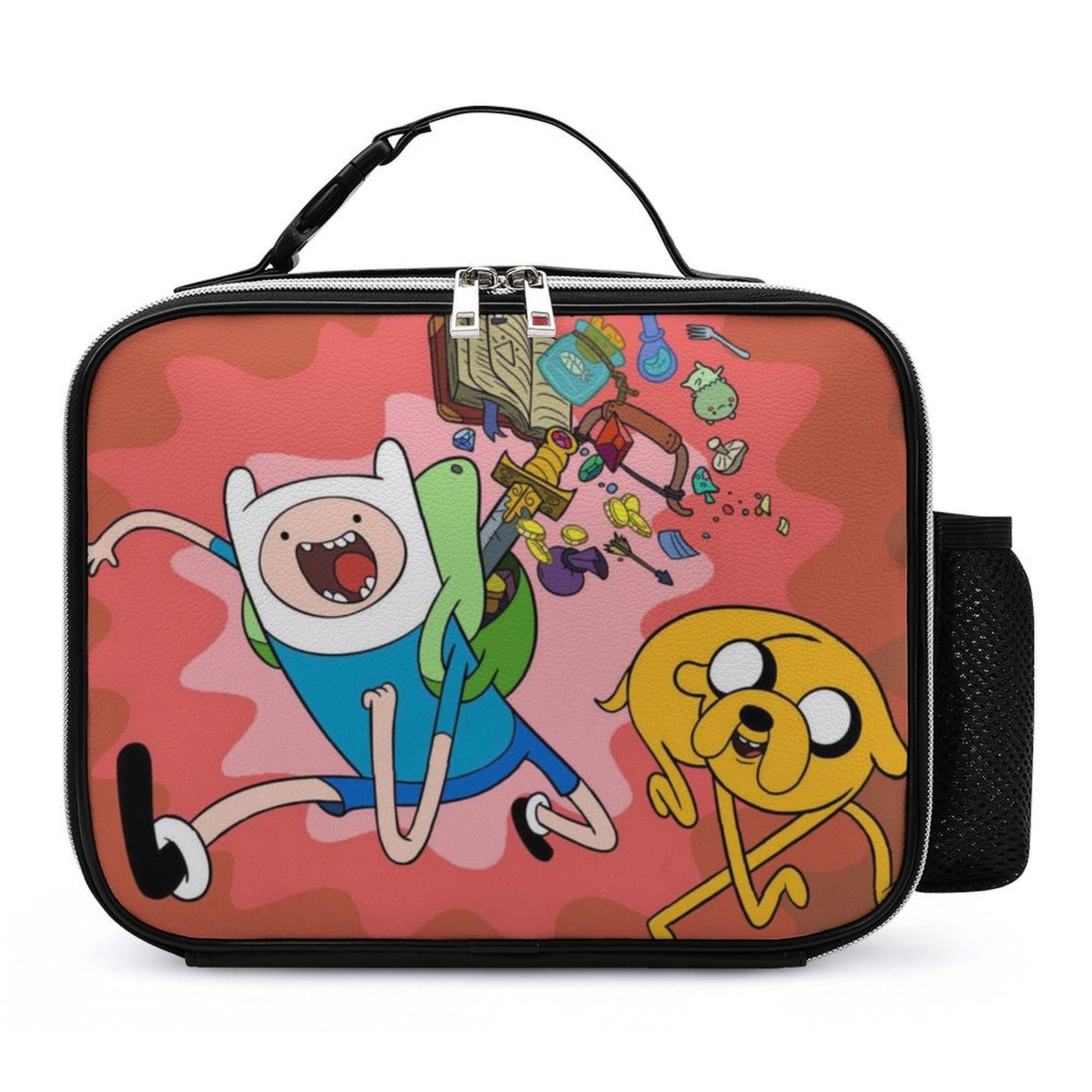 Animation Adventure Time Insulated Portable Lunch Bag Leather ...