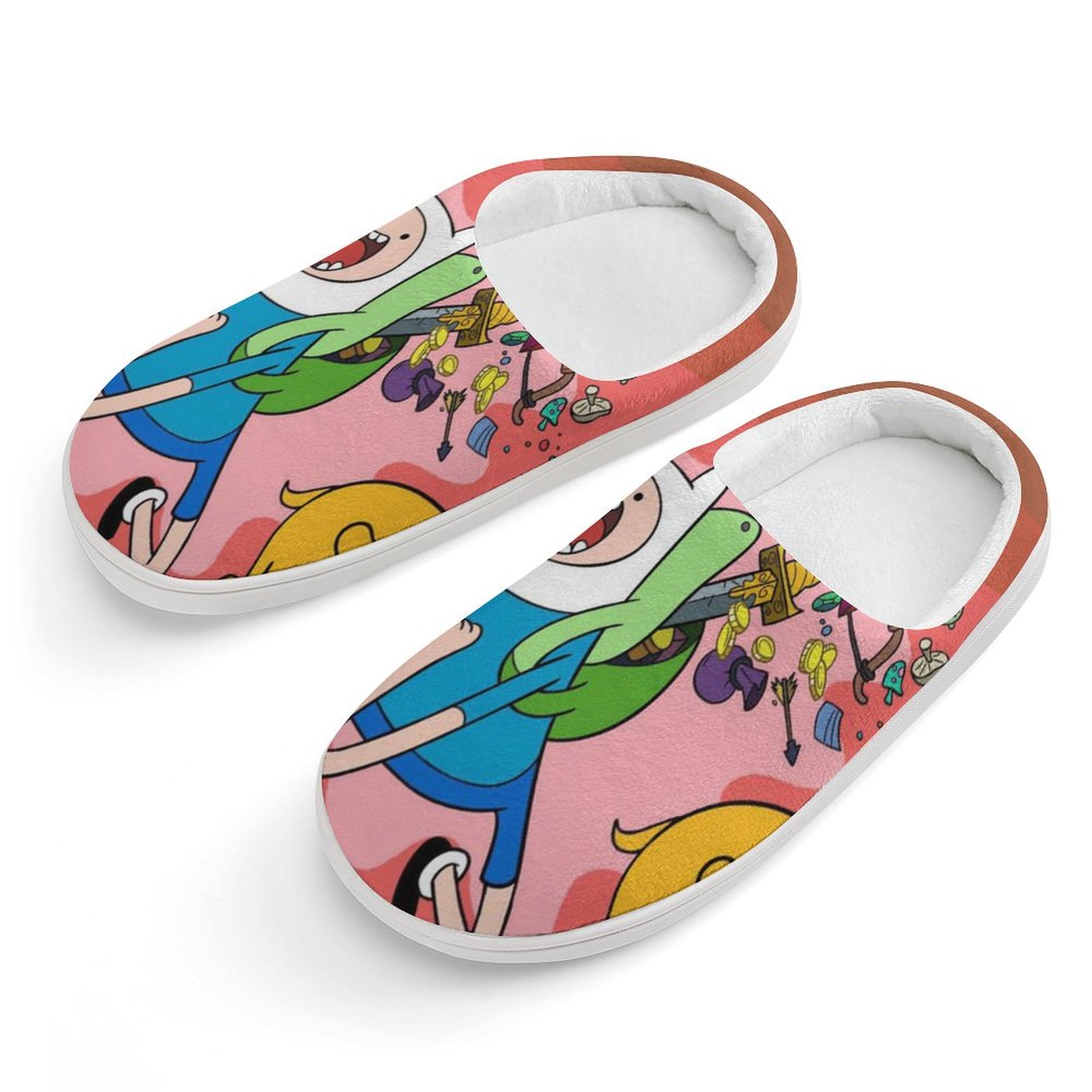 Animation Adventure Time Soft Plush Slippers for Boys Girls Winter Warm ...