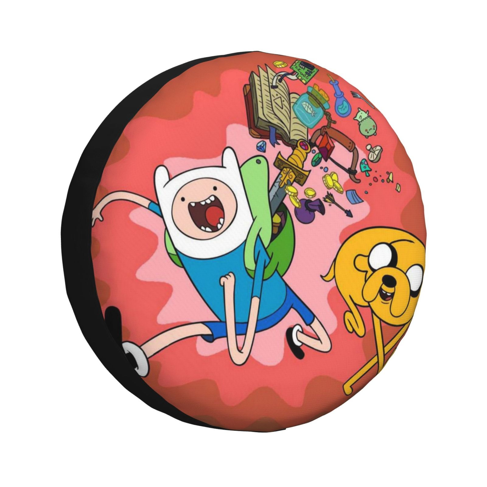Animation Adventure Time Spare Tire Cover Universal Wheel Tire Cover ...