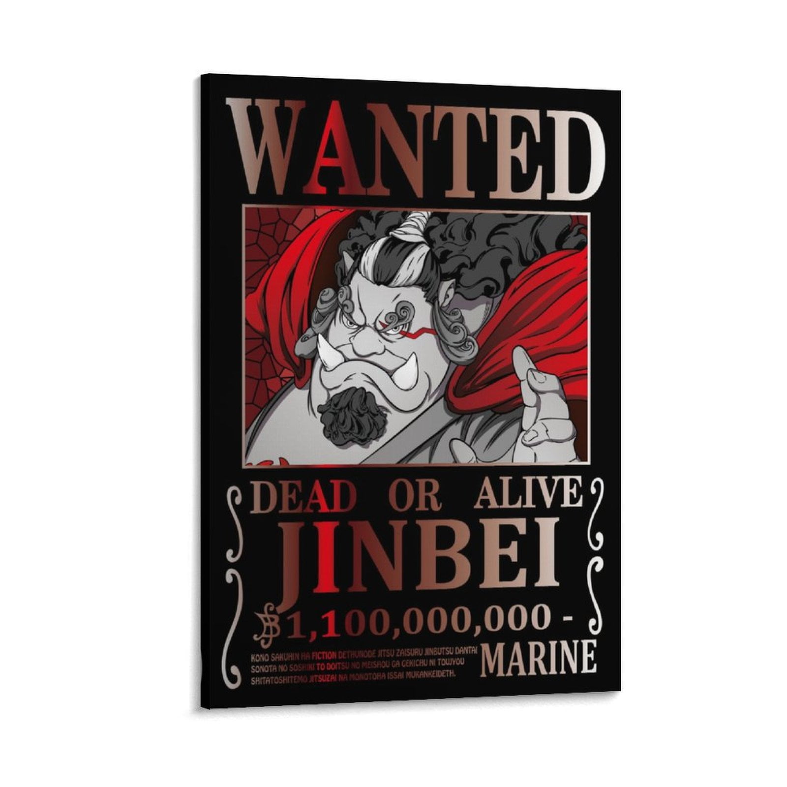 Animation Anime Wanted Poster Jinbei Oyabun Wall Art Picture Painting ...