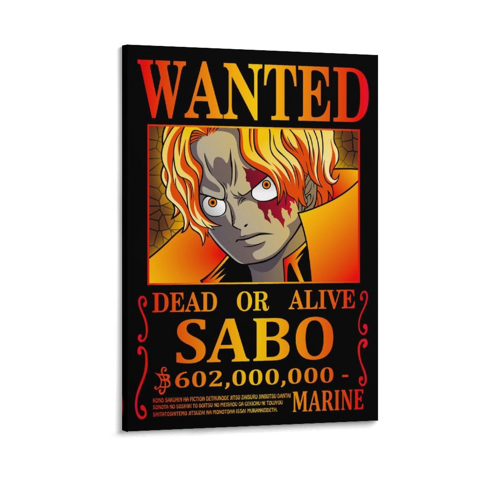 Animation Anime Wanted Poster Sabo Picture Print Canvas Poster Wall ...