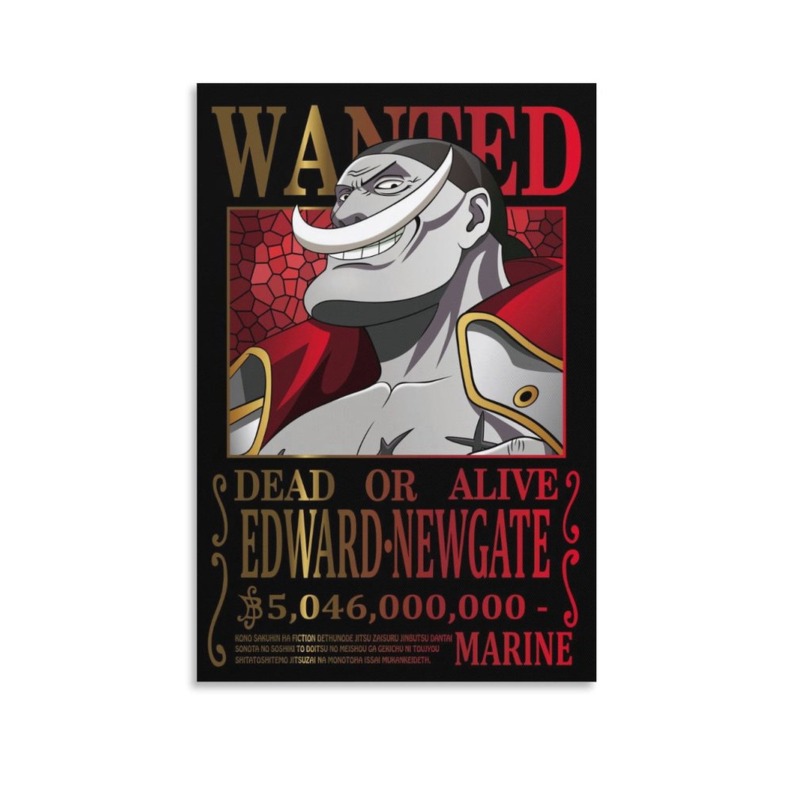 Animation Anime Wanted Poster Shirohige Wall Art Poster Gifts Bedroom ...