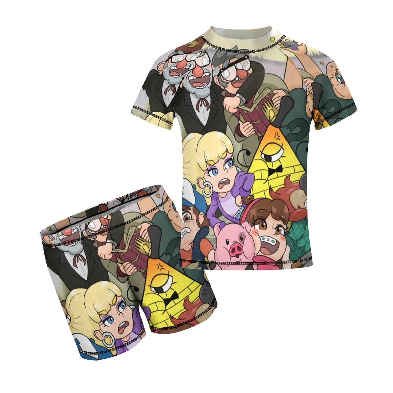 Animation Bill Cipher Gravity Falls Boy's Swimsuit Short Sleeve T Shirt ...