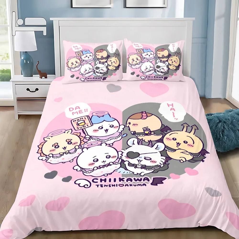 Animation Chiikawas Duvet Cover Pillowcase Bedding Set Adult Bedroom ...
