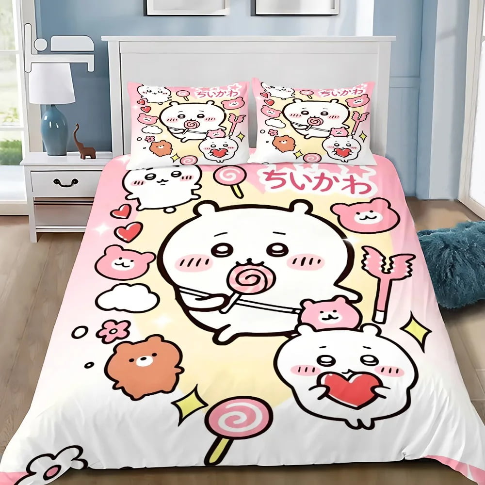 Animation Chiikawas Duvet Cover Pillowcase Bedding Set Adult Bedroom ...