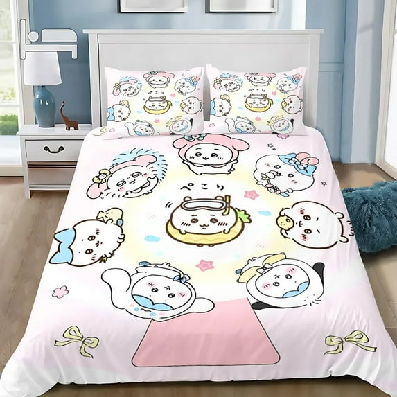 Animation Chiikawas Duvet Cover Pillowcase Bedding Set Adult Bedroom ...