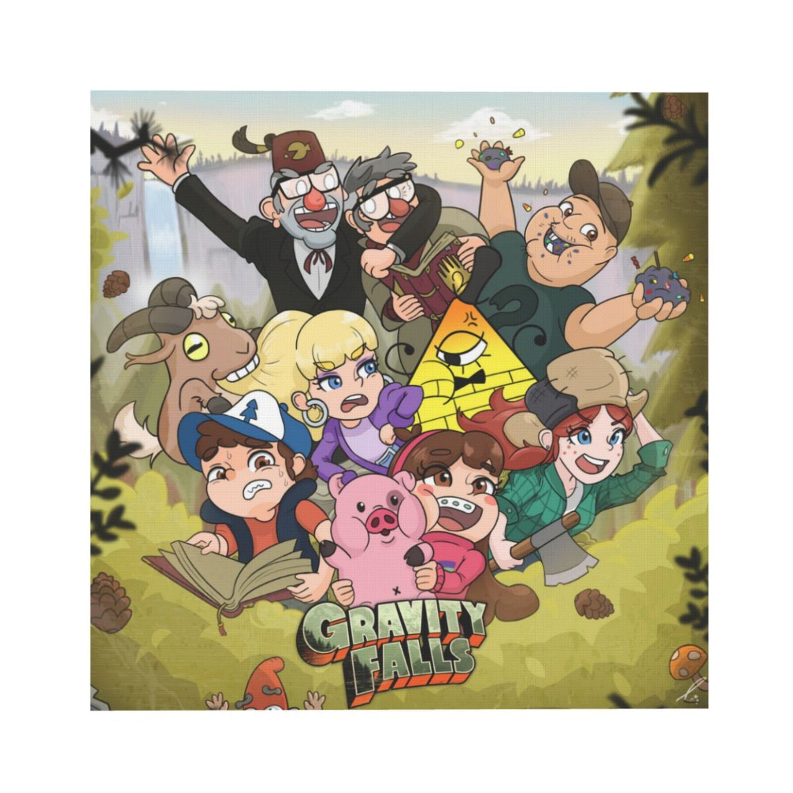 Animation Gravity Falls Canvas Decorative Poster Square Unframe Wall ...